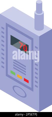 Pipe gas detector icon isometric vector. Meter instrument. Monitor leak ...