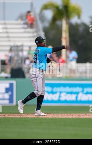 Miami Marlins shortstop Xavier Edwards (63) in the second inning of a ...