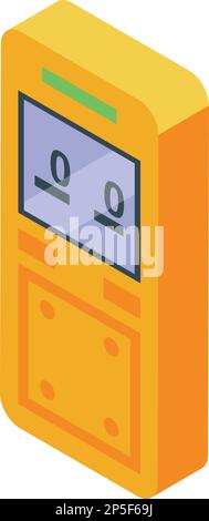 Pipe gas detector icon isometric vector. Meter instrument. Monitor leak ...