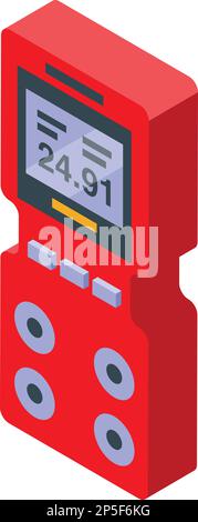 Pipe gas detector icon isometric vector. Meter instrument. Monitor leak ...