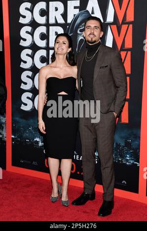 Josh Segarra, right, and wife Brace Rice attend the world premiere of ...