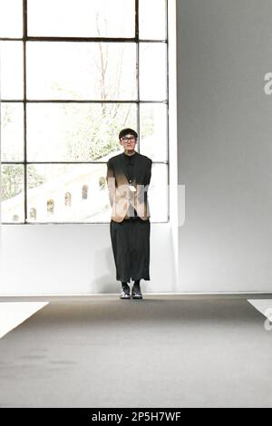 Designer Peng Chen Walks the runway during the Chen Peng Womenswear ...