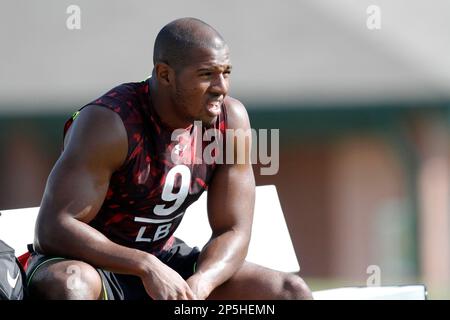 Former Florida A&M Rattlers Linebacker Brandon Hepburn runs the 40 yard ...