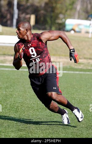 Former Florida A&M Rattlers Linebacker Brandon Hepburn runs the 40 yard ...