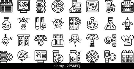 Artificial insemination icons set outline vector. Fertility process ...