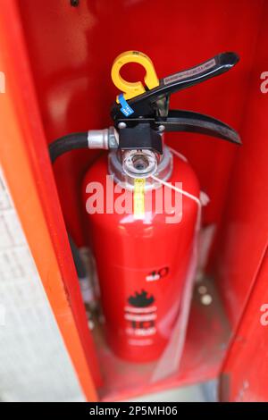 Tokyo, Japan, March 2023.Japanese fire extinguisher box and fire ...