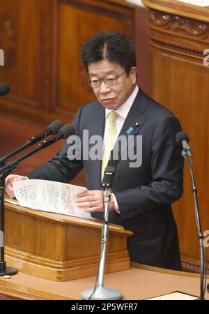 Japanese health minister Katsunobu Kato tells a press conference in ...