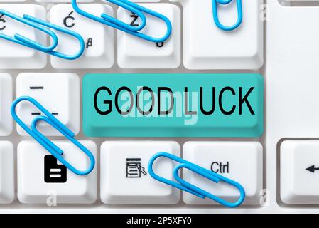 Conceptual caption Good Luck. Word for A positive fortune or a happy ...