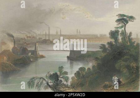Aberdeen from Above the Chain Bridge - Samuel Bradshaw Stock Photo - Alamy