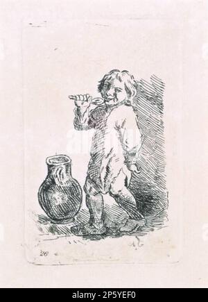 Boy with a Spoon and Pitcher, Probably after a Dutch Artist - Andrew ...