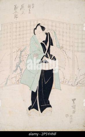 Triptych of Kabuki Actors (2), 1825-1830. This portrait is probably the ...