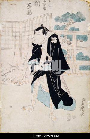 Triptych of Kabuki Actors (2), 1825-1830. This portrait is probably the ...