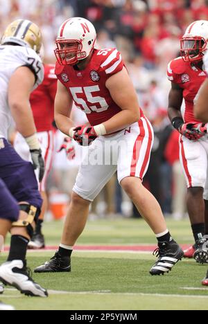 Nebraska Cornhuskers Baker Steinkuhler (55) in action during a game ...
