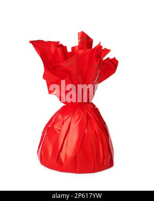 Delicious candy in red wrapper isolated on white Stock Photo - Alamy