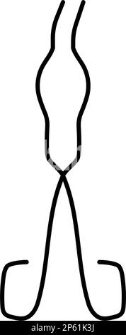 crucible tongs chemical glassware lab line icon vector illustration ...