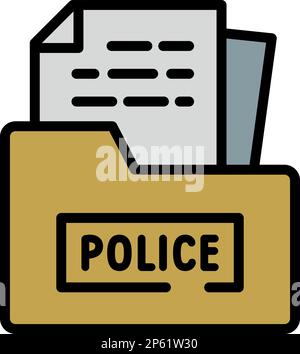 Police criminal folder icon. Outline police criminal folder vector icon ...