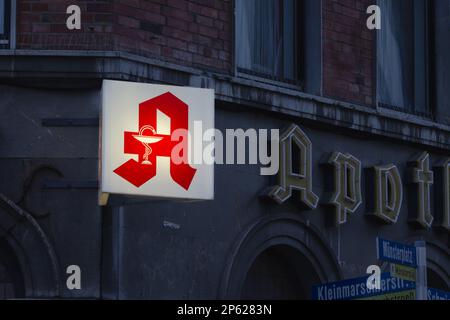 Picture of a german pharmacy in Aachen, an apotheke, with its iconic ...