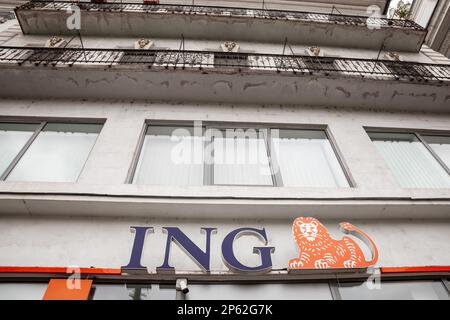 Picture of a sign with the logo of ING Bank taken on their branch for ...