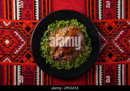 Arabic Cuisine; Egyptian traditional stuffed pigeon or "Hamam Mahshi ...