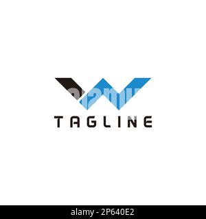letter nw simple colorful geometric lines logo vector Stock Vector ...