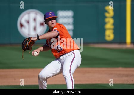Clemson pitcher Reed Garris delivers the ball during an NCAA baseball ...