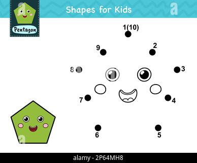 Pentagon coloring page for preschool, kindergarten & Montessori kids to ...