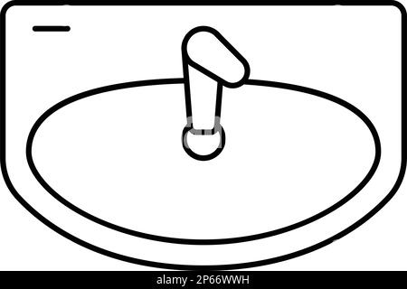 sink top view line icon vector illustration Stock Vector Image & Art ...