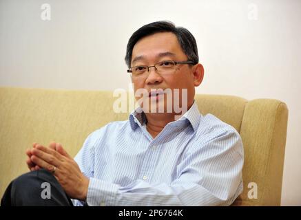 The Singapore Minister for Manpower, Mr Gan Kim Yong, at an interview ...