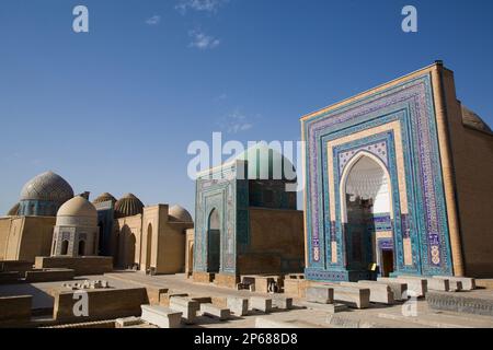 Ulugh Sultan Begim Mausoleum (right), Shah-I-Zinda, Samarkand ...