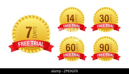 60 Days Free Trial stamp vector illustration. Free trial badges. Vector ...