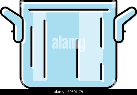 aluminium pot cooking line icon vector illustration Stock Vector Image ...