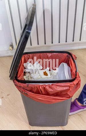 Medical waste dustbin. Infectious waste should be thrown into the ...