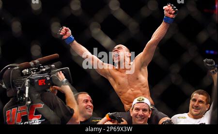 UFC fighter Cheick Kongo during a weigh-in for UFC 137 in Las Vegas ...