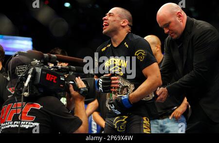 UFC fighter Cheick Kongo during a weigh-in for UFC 137 in Las Vegas ...