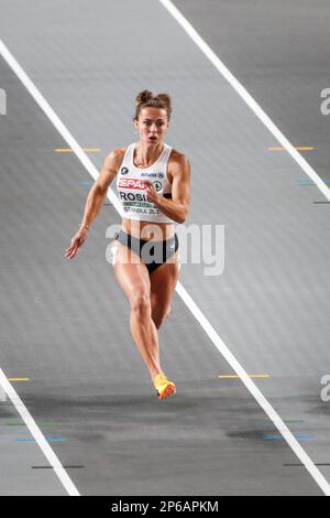 Istanbul, Turkey, 3 March 2023. Rani Rosius of Belgium reacts in 60m ...