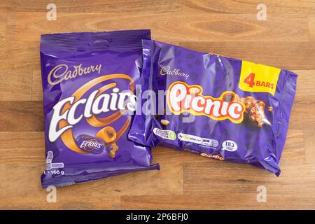A packet of Cadbury chocolate eclairs. Cadbury is a market leader in ...