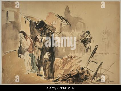 After Jean Louis Forain, Untitled Drawings of World War I: Guerre Sous ...