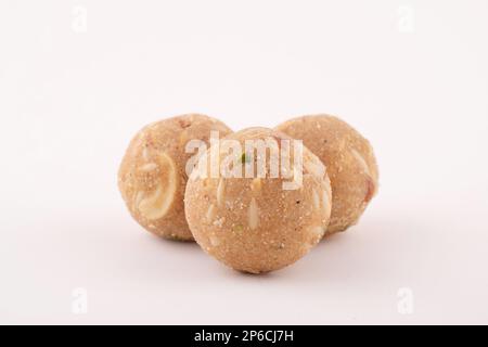 Gond Laddu Isolated on White Background, Punjabi Pinni Ladoo Stock ...