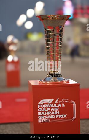 Bahrain Grand Prix trophy during the Formula 1 Gulf Air Bahrain Grand ...