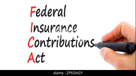 FICA symbol. Concept words FICA federal insurance contributions act on ...