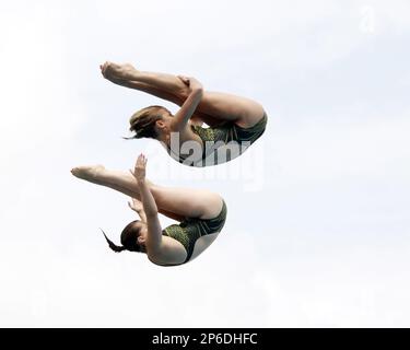 Anabelle Smith and Sharleen Stratton, top, from Australia compete ...