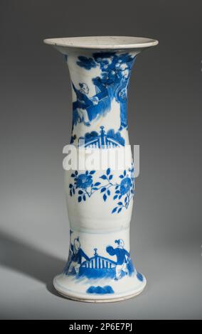 Chinese, Beaker-Shaped Vase, Porcelain, Height: 6 1/2 in. (16.5 cm ...