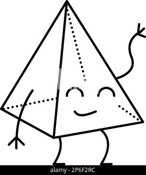 pyramid geometric shape character line icon vector illustration Stock ...