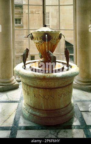 The King’s Bath or Sacred Spring at the Roman Baths in Bath, Somerset ...