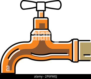 faucet copper metal color icon vector illustration Stock Vector Image ...