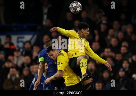 Jude Bellingham of England competes for the ball with Kwasi Sibo of ...