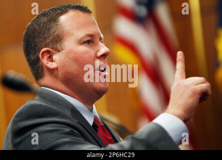 Assistant Attorney General Andrew Bauch questions witness Michael ...