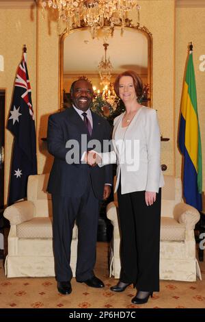 Gabon's President Ali Bongo Ondimba, right, and wife Sylvia Bongo ...