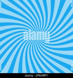 Sunburst background with blue ray. Spiral curved rotating background ...