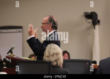 Defense attorney Steven Altman delivers his summation during former ...